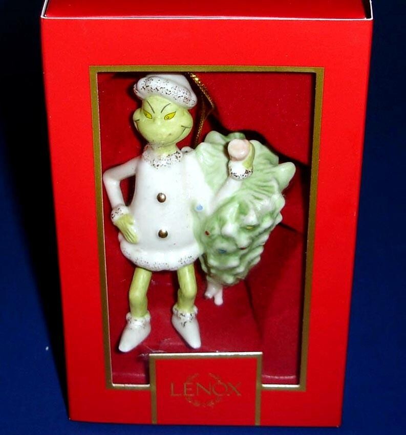 Lenox Grinch Stealing The Christmas Tree Ornament Dr. Seuss 4.25"H ...