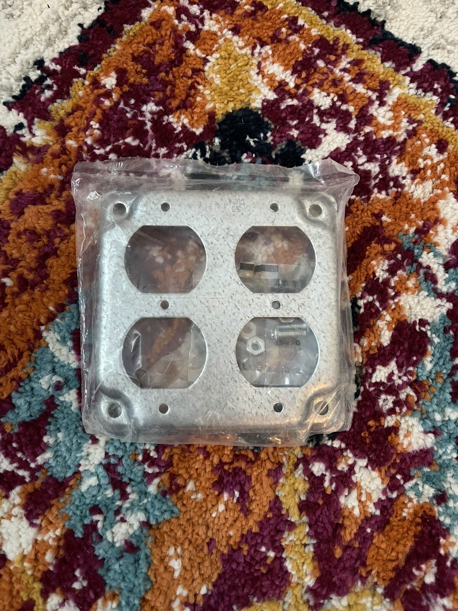 Quad Receptacle Raised Cover Crouse Hinds Series 4 Inch Steel Square