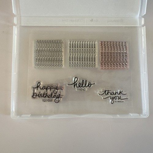 6-Sentiments happy birthday, thank you, Hello Friend Clear Stamps Card ...