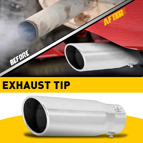 2.5 Inlet Car Exhaust Tip Muffler Pipe Tail Throat Pipe Stainless Steel ...