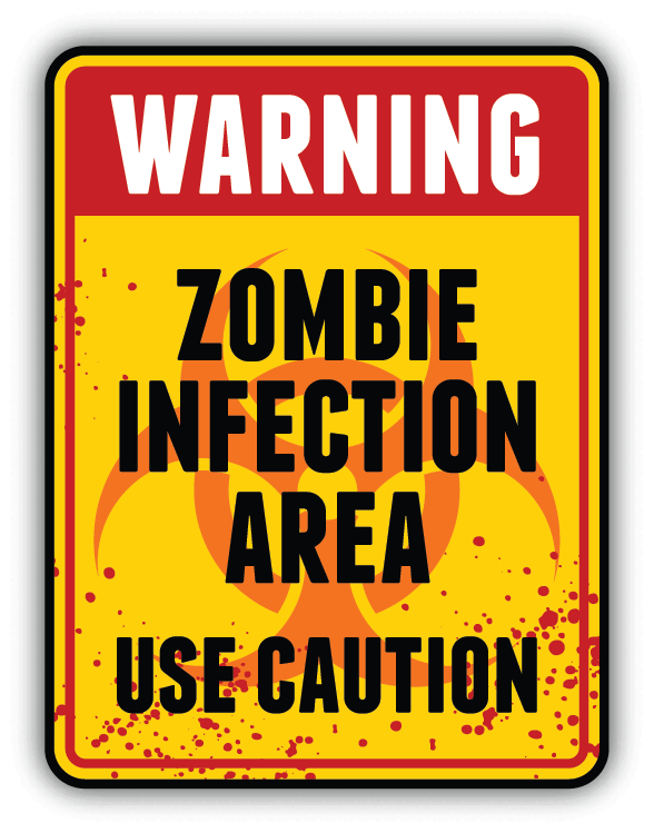 Zombie Infection Area Use Caution Sign Car Bumper Sticker Decal | eBay