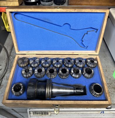 Iscar ETM ER 40 Collet Set W/ Techniks CAT 40 Collet Chuck Milling ...