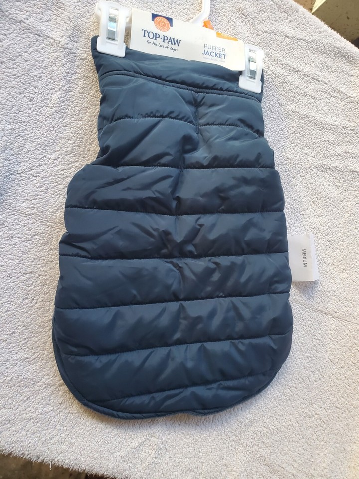 Top Paw Puffer Dog Coat XS/M/L/XL- Blk/Gray/Green/Blue/Teal * Benefits ...