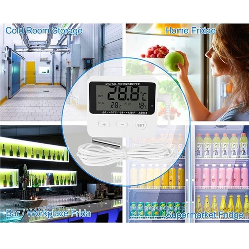 Digital Freezer Thermometer Portable Temperature Alarm 621608967962 ...
