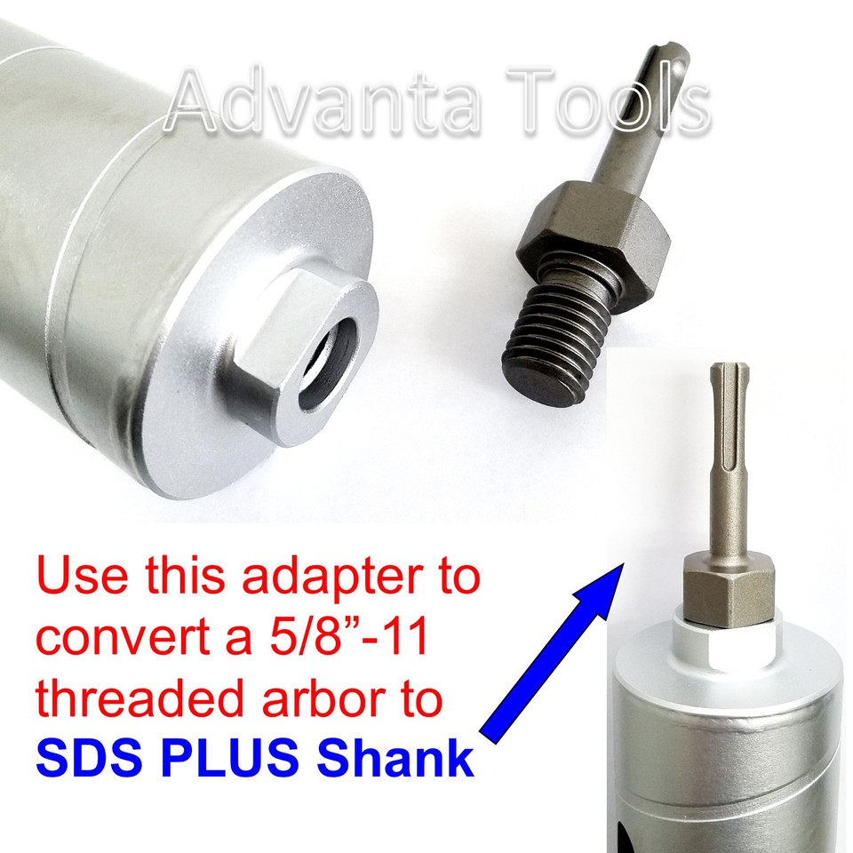 Combo: 4” Dry Diamond Core Drill Bit for Hard Concrete with SDS Plus ...