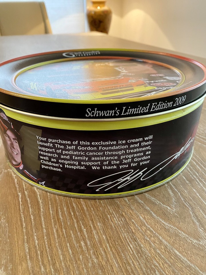 Jeff Gordon Foundation Schwan’s Limited Edition 2009 Ice Cream Tin ...