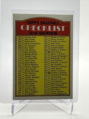 1972 Topps Checklist 3rd Series Baseball Card #251 VG Quality FREE ...
