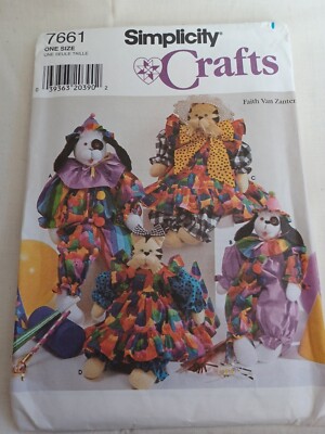 Simplicity 7661 CAT DOG Doll Body Clothes pattern Crafts Faith ...