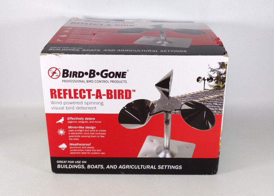 Bird B Gone, Reflect-A-Bird Wind-Powered Spinning Visual Bird Deterrent ...