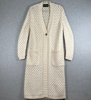 Roberto Capone Jacket Womens Medium Ivory Long Wool Cashmere Knit NWT ...