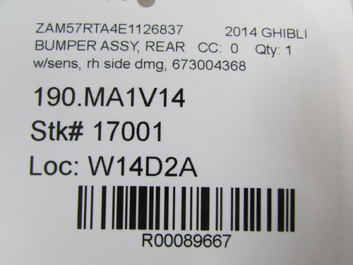 Maserati Ghibli, Rear Bumper w/ Sensor Holes, Used, P/N 673004368 | eBay