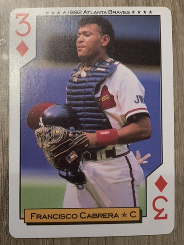 1992 Atlanta BRAVES World Series Francisco CABRERA carte à jouer ACE ...