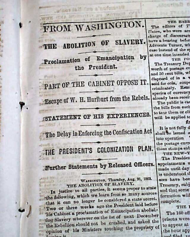 Map Emancipation Proclamation 1862