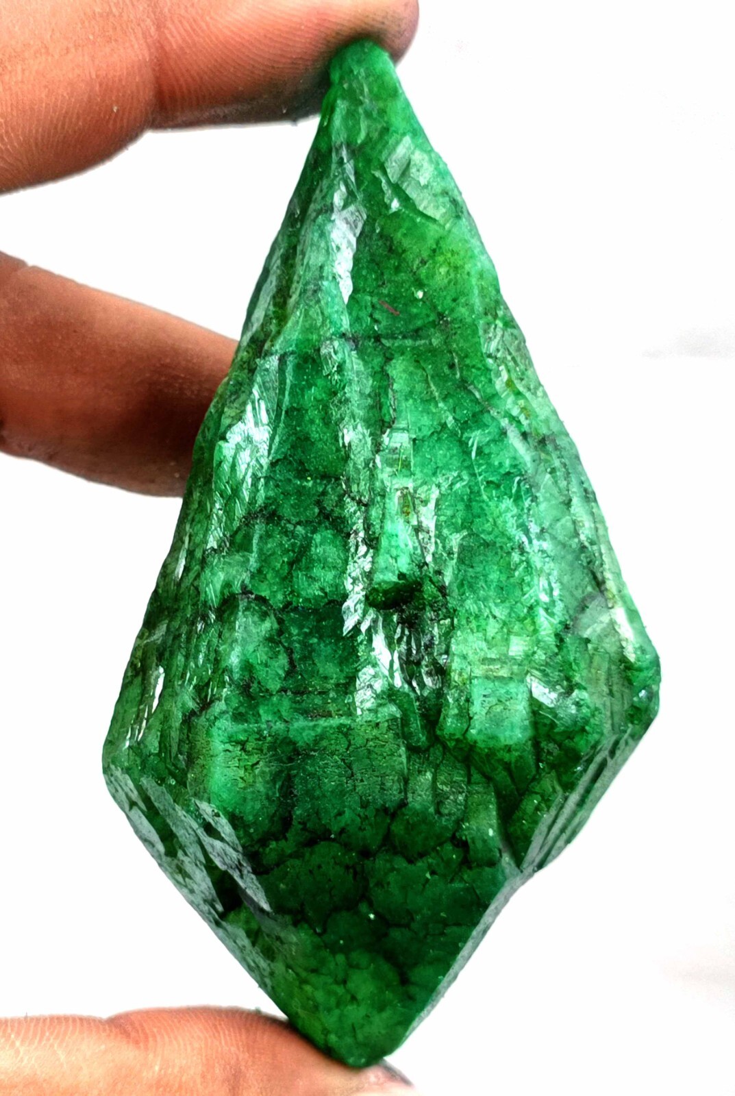 DYED 620 CT NATURAL GREEN EMERALD TRANSLUCENT ROUGH EGL CERTIFIED ...