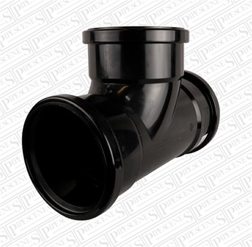 110mm T Junction Black T/S Push Fit Soil Vent and Drainage Tee Branch ...