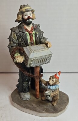 Emmett Kelly Clown Flambro Figurine With Monkey EKJ Miniature ...