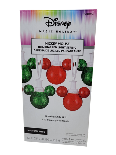 Disney Magic Holiday Set 8 Mickey Mouse Blinking White LED Christmas ...
