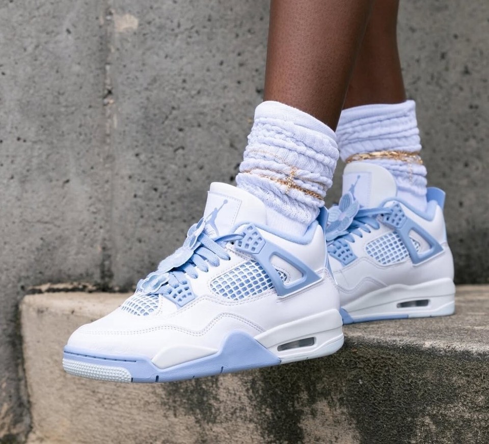 Nike Air Jordan 4 Retro Forget Me Not Aluminum Blue HV0823-100 Women's ...