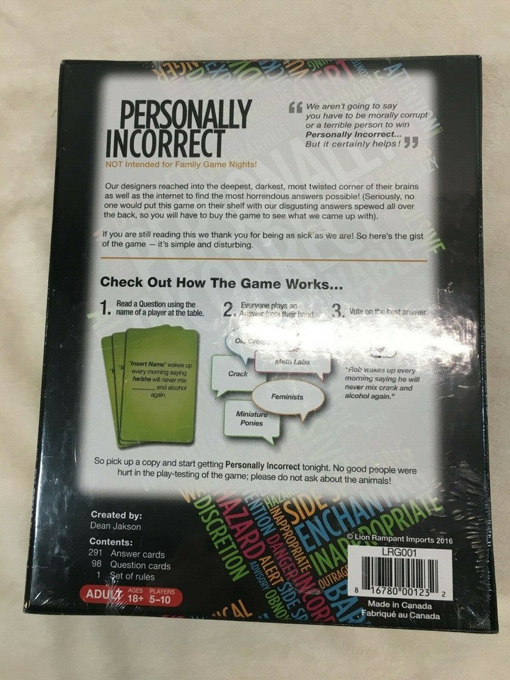Personally Incorrect - Party Card Game Basic pack | eBay