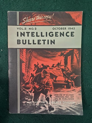 1943 WWII Military Intelligence Bulletin Volume II No 2, self-propelled ...