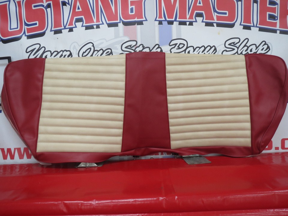 1965 Mustang Coupe Rear Bottom Seat Red / White Pony Upholstery 1966 ...