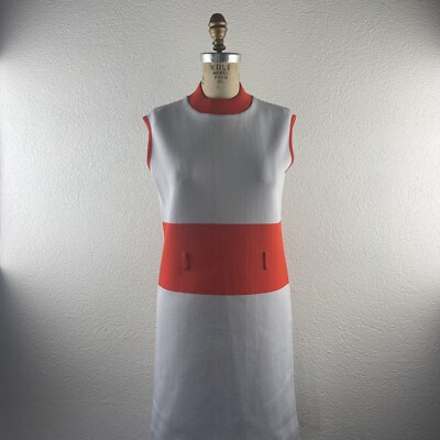 Vintage l 60s M Gray Colorblock Horizontal Stripe Knit A-Line Mod ...