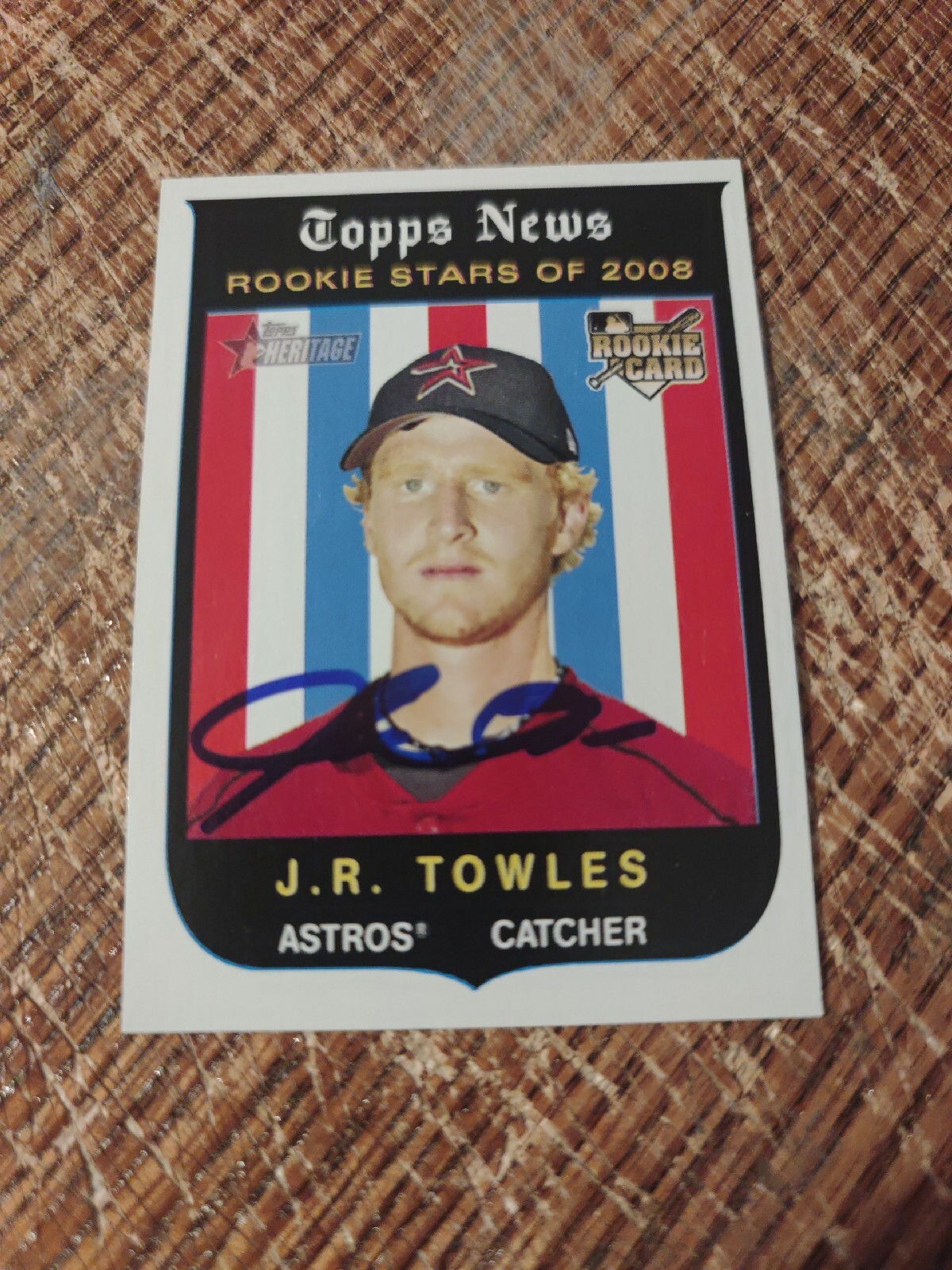 JR Towles Autographed 2008 Topps Heritage Signed Card #144 Houston ...