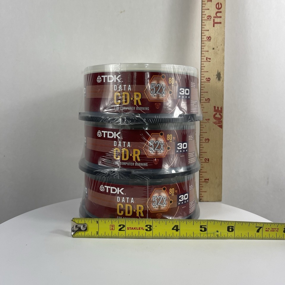 (3x) TDK CD-R 52X 700MB 80 mins - 30 Pack Brand New/Sealed Model CD ...
