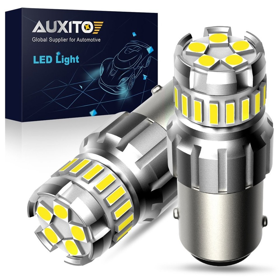 2X White Bright 7506 1156 LED Reverse Backup Light Bulbs 6500K Canbus ...