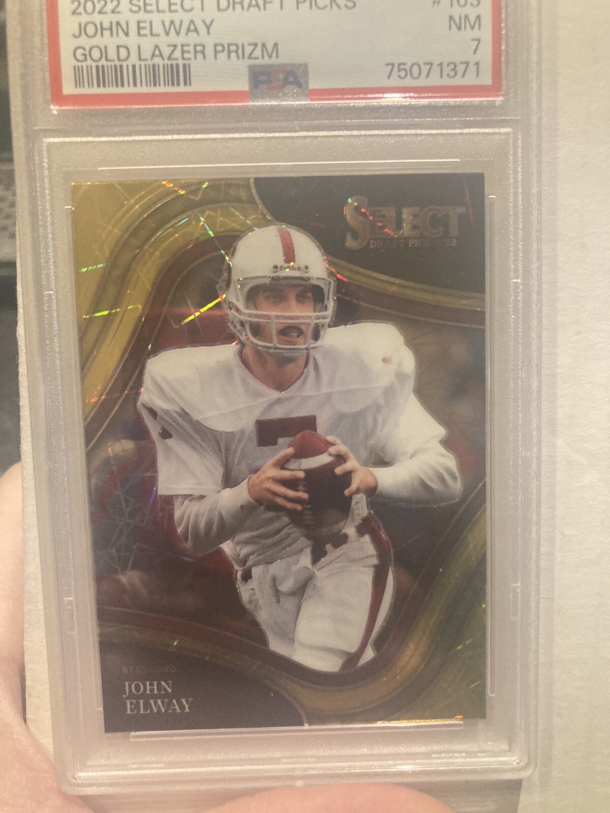 2022 Panini Select Draft Picks - Field Level John Elway #163 Gold Lazer ...