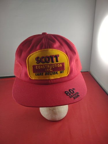Vtg Snapback Scott Construction Inc WI Mesh Patch Trucker Style Hat Cap ...