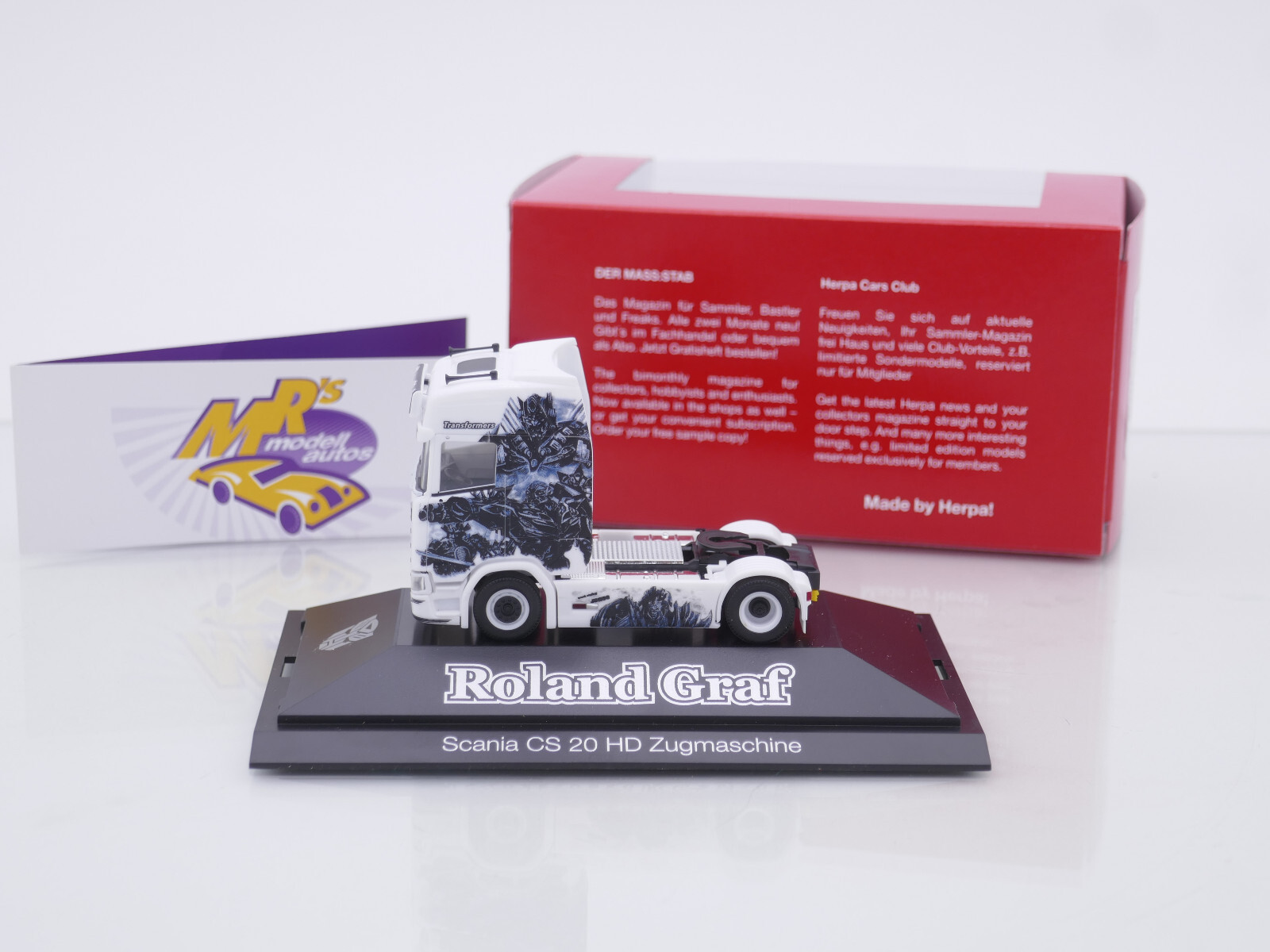 Herpa 111089 # Scania CS 20 HD Zugmaschine " Roland Graf / Transformers ...