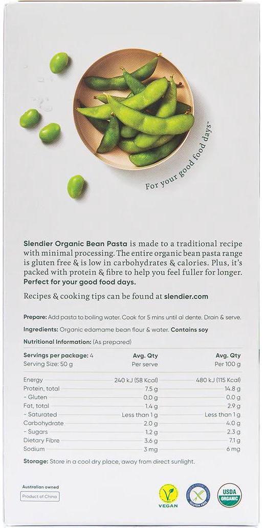 2 x Slendier Edamame Bean Organic Fettuccine 200g On-Sale ⭐⭐⭐⭐⭐ #1 | eBay