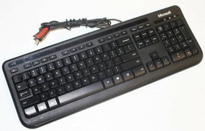 Genuine Microsoft USB Wired 400 Black Desktop PC Keyboard #1576 X823076 ...
