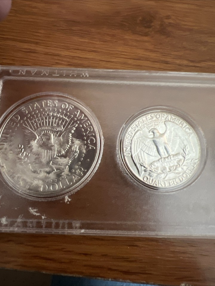 1964 P U.S. MINT SILVER Coin Set in Plastic Whitman Holder 90% Silver ...
