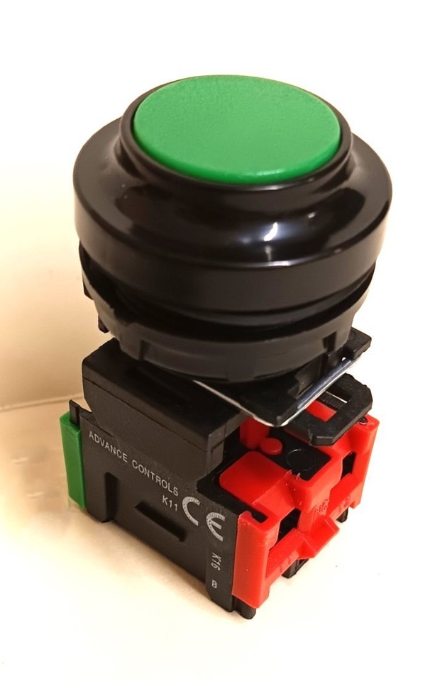 ACI ADVANCE CONTROLS 30mm GREEN PUSHBUTTON 104454, 1 NO/1 NC - Free ...