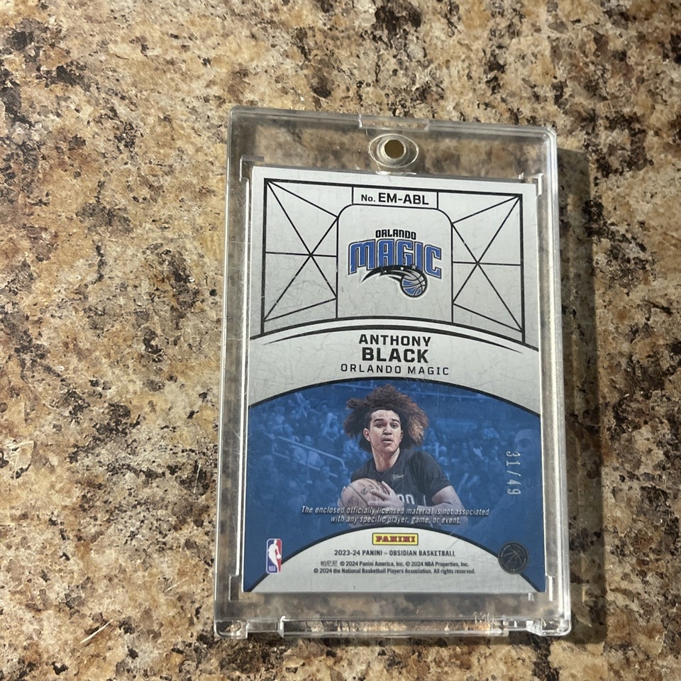 2023-24 Panini Obsidian Eclipse Anthony Black #EM-ABL Purple Flood /49 ...