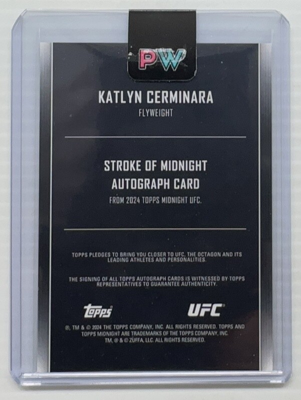 2024 Topps Midnight UFC Katlyn Cerminara Stroke of Midnight Twilight ...