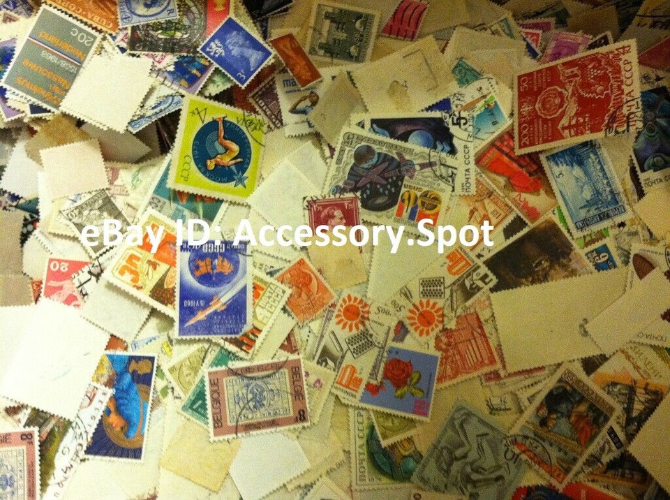Used off Paper 1000 WW Stamps From huge HOARD BOX collection FREE ...