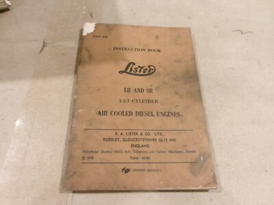 LISTER LR AND SR 1-2-3 CYLINDER INSTRUCTION BOOK 1028 | eBay