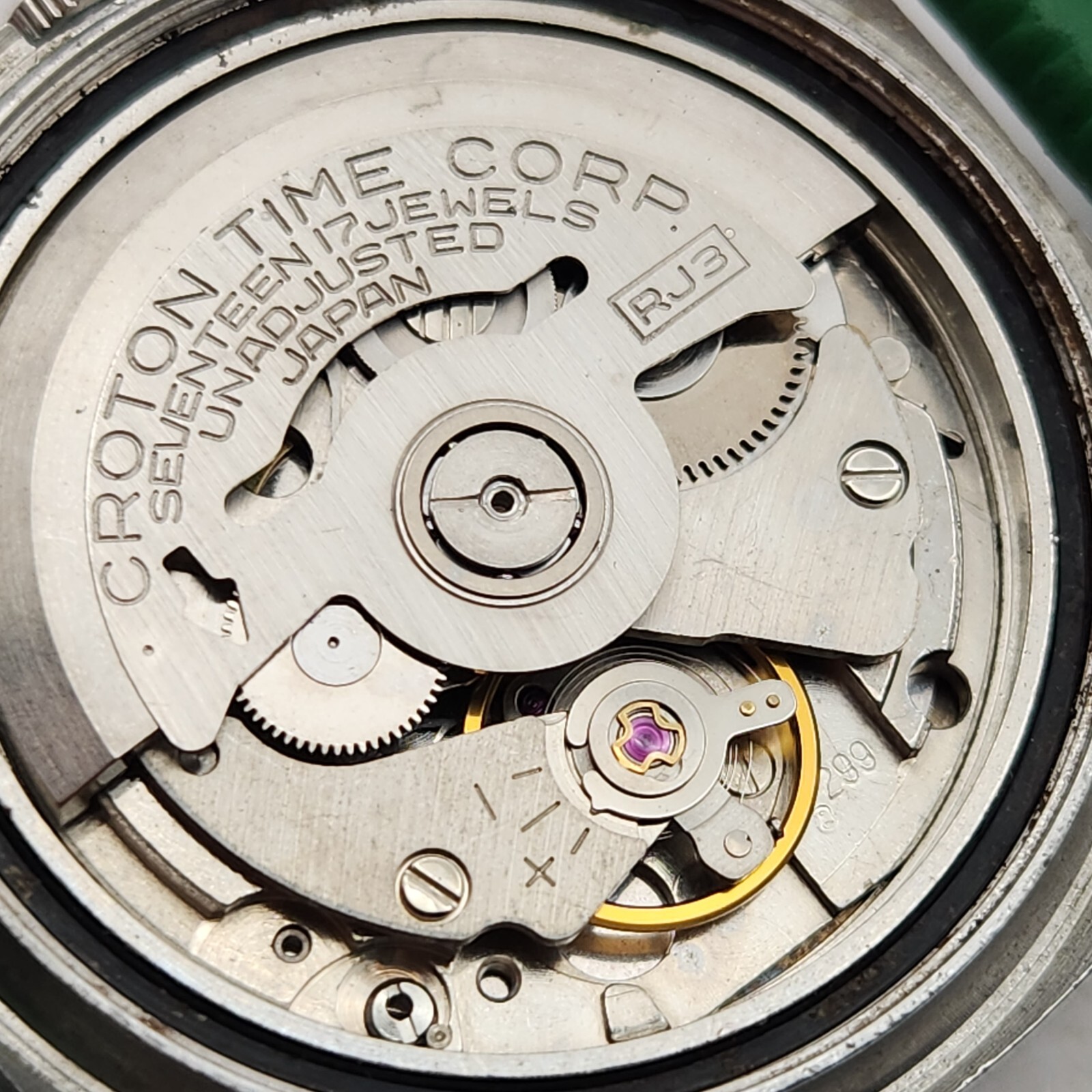 Vintage RELIANCE by CROTON men's automatic watch DATE Green dial 1970s ...