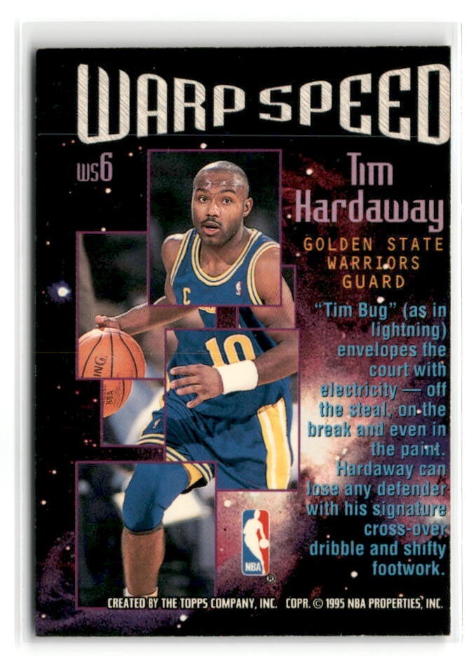 Tim Hardaway 1995-96 Stadium Club WARP SPEED Insert #WS6 Golden State ...