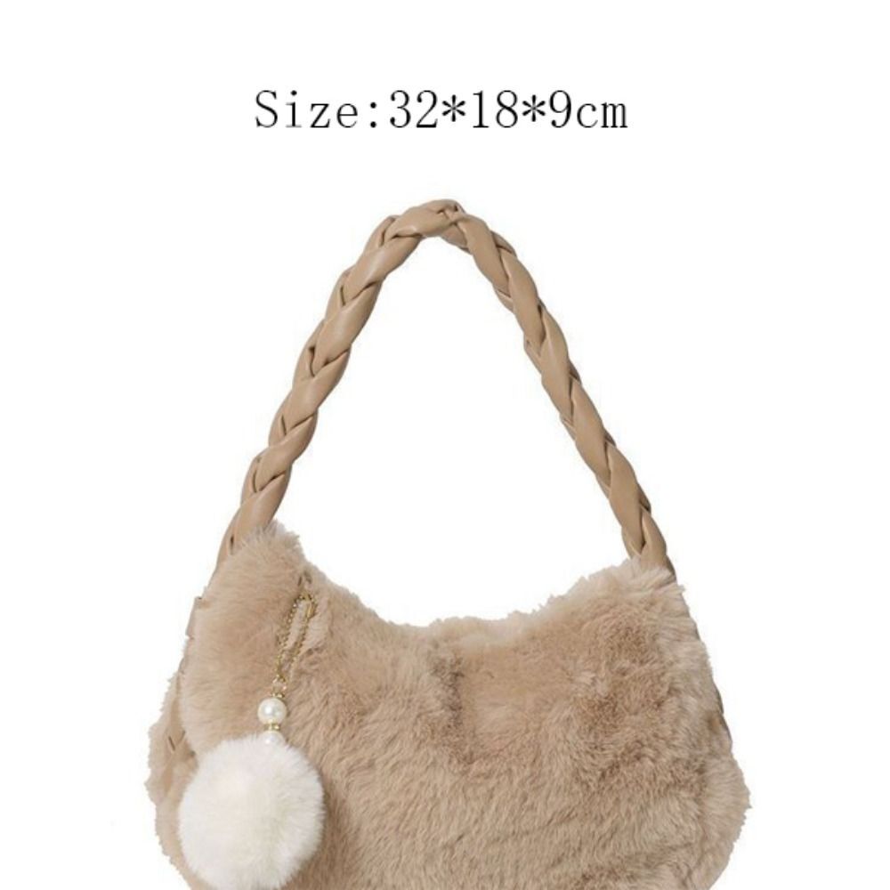 Plush Plush Wrist Bags High-capacity Fluffy Shoulder Straddle Bag Girl ...