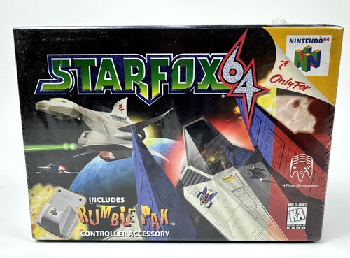 FACTORY SEALED Star Fox 64 Nintendo 64 1997 Unopened w/ Rumble Pak WATA ...