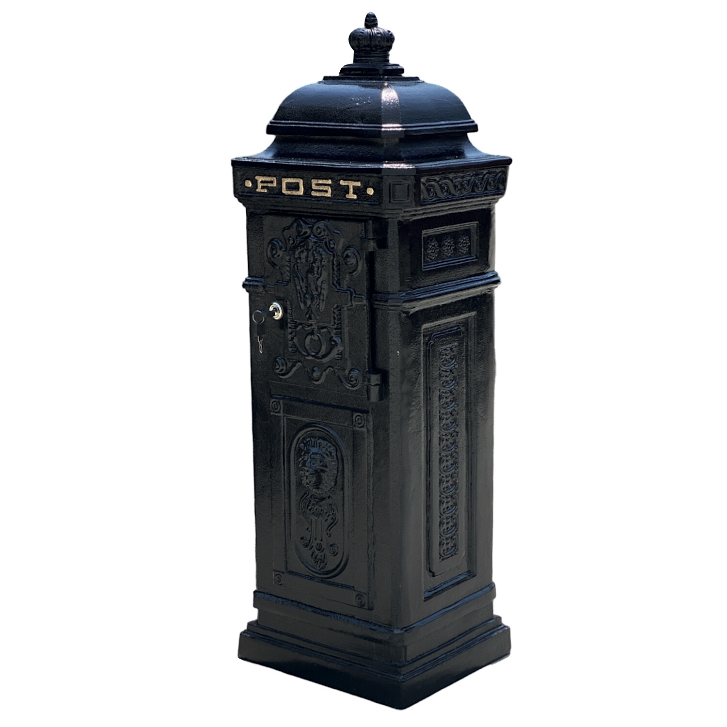 British Cast Aluminum Black Mailbox Post Box Cast Iron Replica 43 lbs ...