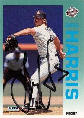 Greg Harris autographed Baseball Card (San Diego Padres, 67) 1992 Fleer ...