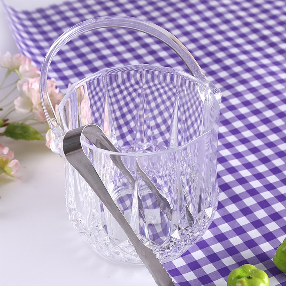 Transparent Acrylic Round Ice Bucket Portable Red Wine Ice Bucket for ...