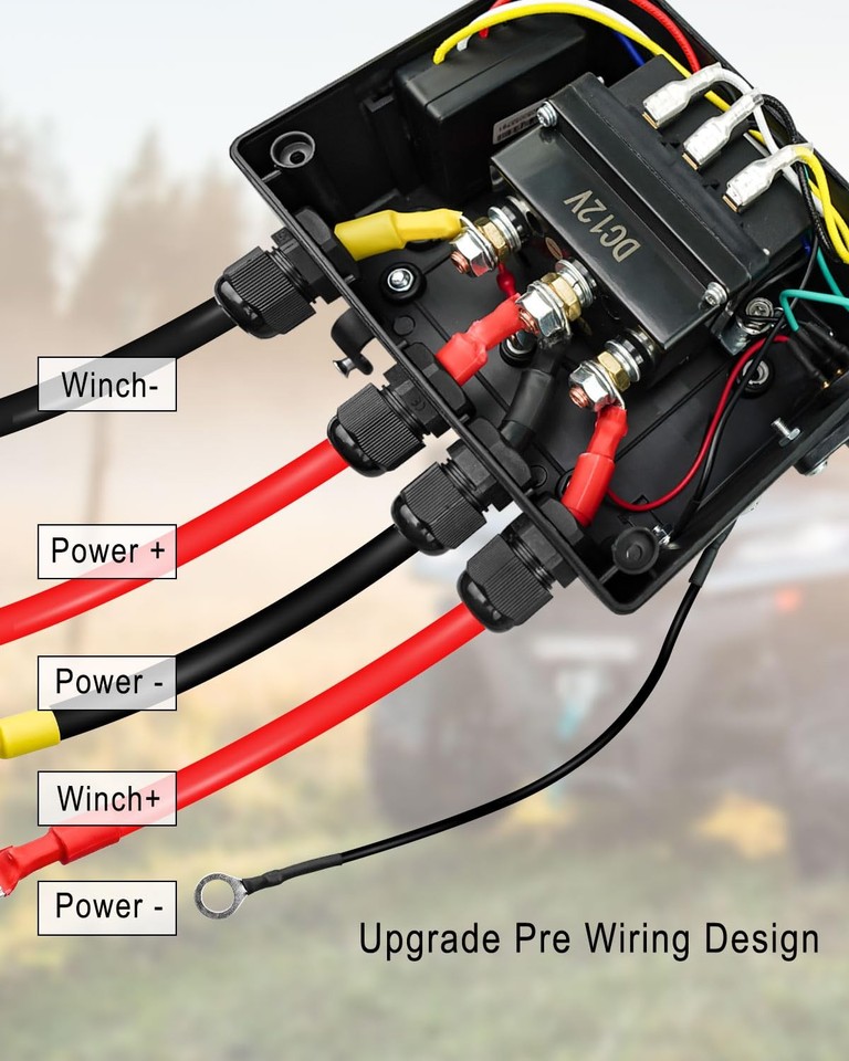 Pre-Wired Winch Control Box Kit, 12V 500A Winch Solenoid Contactor ...