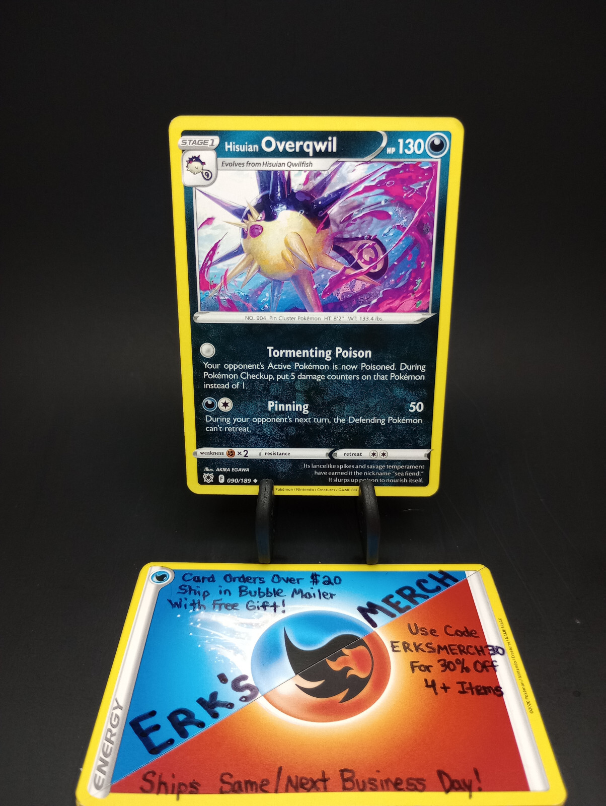 Hisuian Overqwil 090/189 Astral Radiance Regular Uncommon Pokemon Card ...