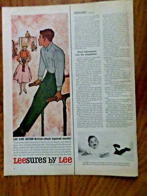 1961 Lee Leesures Live Action Slacks Ad British-Check Tapered Slacks | eBay